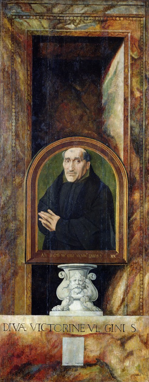 Portrait of Jacques Coene, Abbot of Marchiennes, on the reverse of the Triptych of Saint Ursula ...